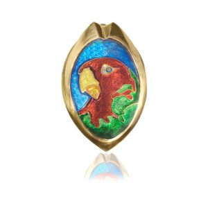 Parrot | Cloisonné Jewelry | Enamel Pendant | Patsy Croft